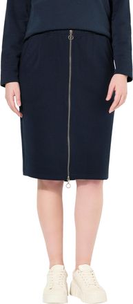 Ulla Popken Damen große Größen Übergrößen Plus Size Sweatrock, Zipper, Taschen, Biobaumwolle Marine 46+ 830045130-46+