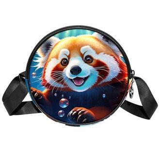 Generic Sac &agrave; bandouli&egrave;re rond rond pour femme, petit sac &agrave; bandouli&egrave;re sous-marin avec fermeture &eacute;clair et bretelles r&eacute;glables