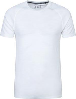 Mountain Warehouse Summit Merino Homme T-Shirt Thermique - Laine très Chaude, Manches Courtes - Idéal à Porter comme Top Thermique en Hiver Blanc L