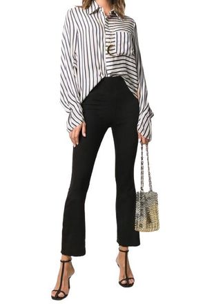 SPRWMN Black Suede Flared Ankle Crop Leggings Size XS