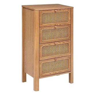 Atmosphera Atmosphera - Chiffonier Tiria en placage fr&ecirc;ne 4 tiroirs 55x38cm
