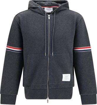 Thom Browne Klassischer Loopback Rei&szlig;verschluss-Hoodie - - Sweatshirts & Hoodies - Herren - Schwarzk - S