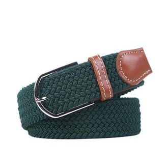 Generic Ceinture &eacute;lastique en toile tiss&eacute;e avec boucle ardillon tricot&eacute;e pour homme et femme, 25, 3.3cmX107cm