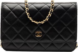 Chanel Hobo Bags - CC Quilted Caviar Wallet on Chain - Gr. unisize - in Schwarz - f&uuml;r Damen