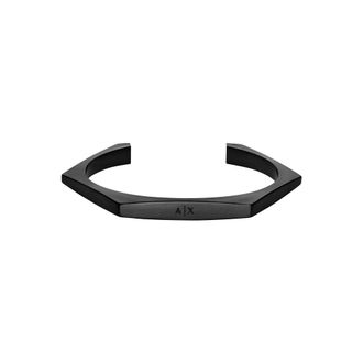 A|X Armani Exchange Herren-Armband Edelstahl Schwarz AXG0139001, Einheitsgr&ouml;&szlig;e, Edelstahl, Kein Edelstein