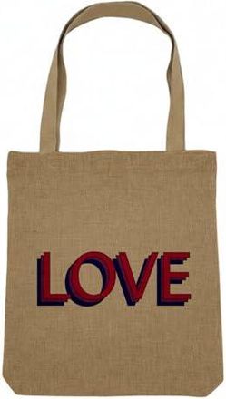 Fabulous Sac Shopping Tote Bag Aspect Lin - Bi LOVE LGBT Pride Amour - Sac de Courses Toile Epaisse 360g Beige Naturel Cabas Port&eacute; Epaule Solide Imprim&eacute; en Fra