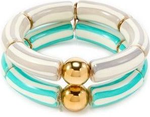 Au Printemps Paris Lot de 2 bracelets &agrave; rayures