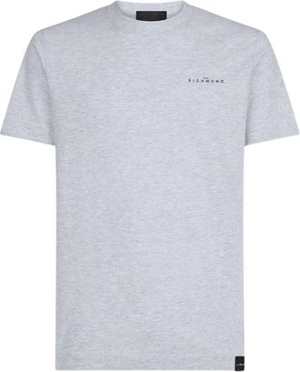 John Richmond Homme, Tops, Gris, Taille: 2XL T-shirt Regular en Coton Respirant