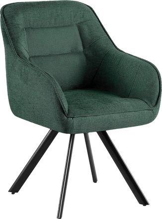 Clp Esszimmerstuhl drehbar Pettuli, 180° schwenkbarer Sessel mit Armlehnen und Rückenlehne, Polsterstuhl bis 150 kg belastbar, Farbe:grün, Material:Stoff