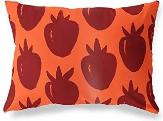 Bonamaison Le Jardin du Lin Kissenbezug Zierkissenbezug Orange-Bordeaux Kissenbezug, Für Bett, Auto, Sofa, Haus, Wohnzimmer, Schlafzimmer, Dekoration, 45x60 Cm -