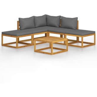 vidaXL Vidaxl - 6-tlg. Garten-Lounge-Set mit Kissen Massivholz Akazie