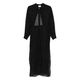 Le Kasha Jabal Neckholder-Midikleid mit G&uuml;rtel - - Dresses - Damen - Schwarzk - M/L