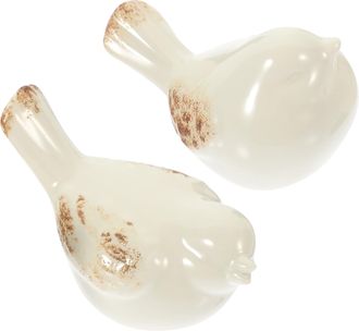 BESPORTBLE 2 Stück Porzellan Vogel Figur Büro Ornament Festliche Desktop-Harz Handwerk für Home Shop (Weißer Vogel)