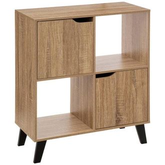 5five Simply Smart 5five Simply Smart - tag&egrave;re 4 cases porte ceda effet bois naturel - 5five