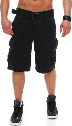 Jetlag Herren Cargo Shorts Take Off 3 (16) mit Gürtel Black W36