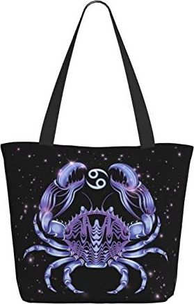 AOOEDM Sac &agrave; provisions pour femme motif zodiaque Cancer 33 x 28 x 17 cm. Le cadeau parfait pour la Saint-Valentin. Cest de la Saint-Valentin pour maman, fil