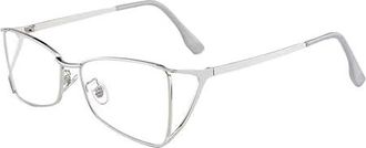 Generic Lunettes &agrave; monture en m&eacute;tal irr&eacute;guli&egrave;re pour femme - Lunettes &agrave; verres transparents, accessoire de mode l&eacute;ger pour le quotidien et le bureau