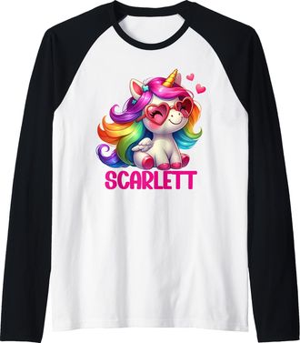 BDAZ Scarlett Unicorn Name Personalisiertes Design Raglan