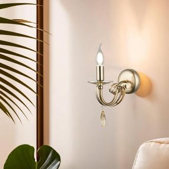 Opviq Stylish Wall Lamp with Metal Body, Antiquation Finish, 24 cm Height | E14 Socket (Max 40W) | Base Plate: 12x12 cm | Ideal for Modern Decor