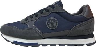 North Sails Baskets homme NS25M114 en cuir marine ou gris - Chaussures d&eacute;contract&eacute;es &eacute;l&eacute;gantes et confortables - Semelle l&eacute;g&egrave;re - Chaussures de mode pour homme Ev