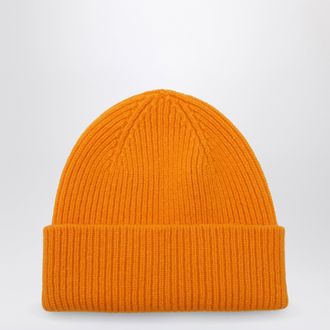 Le Bonnet Beanie aus Wolle und Caregora in Orange Peel