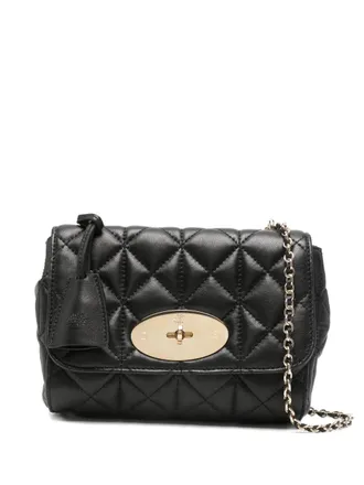 Mulberry Gesteppte Lily Schultertasche - Schwarz