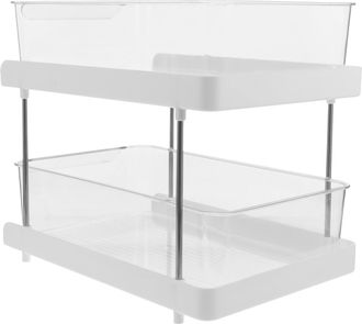 BESPORTBLE Stufiges Badezimmer Aufbewahrungsregal mit Schublade Doppellagiges Organizer Regal für Badezimmer Küchentheke Robustes Platzsparendes Ablagesystem für