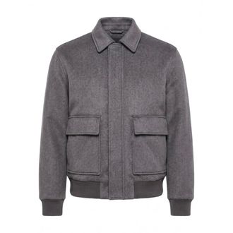 PESERICO Bomber en Laine et Cachemire - Homme - Vestes - Gris - Taille: L
