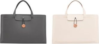 Generic Sac à main pour femme en cuir synthétique avec sac de rangement et serrure pour ordinateur portable, business, quotidien, Gris + blanc