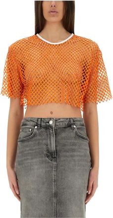 Moschino Femme, Tops, Orange, Taille: 34 FR Maglietta Summer Party