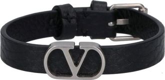 Valentino Garavani Vlogo Signature Leather Bracelet