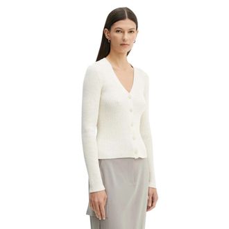 Theory Button V-neck Cardigan - - Knitwear - Damen - Beige - M