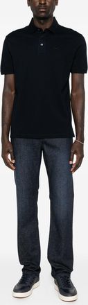 Emporio Armani Logo Cotton Polo - Black