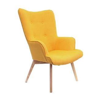 The Home Deco Factory Helsinki Scandinavian Armchair, 91cm x 69cm x 80cm, Gelb
