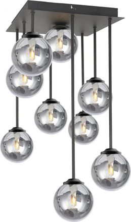 Novel H&auml;ngeleuchte, Schwarz, Metall, Glas, rund,rund, 31x55.5x31 cm, RoHS, CE, Lampen & Leuchten, Innenbeleuchtung, H&auml;ngelampen, Pendelleuchten