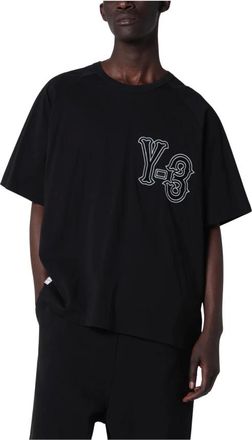 Yohji Yamamoto Homme, Tops, Noir, Taille: XL Elite 5 GFX Short Sleeve Tee