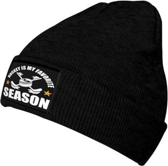 Generic Universelle Bonnet Tricot&eacute;, Le Hockey Vintage est ma Saison pr&eacute;f&eacute;r&eacute;e, Respirant Beanie Tricot&eacute;, Tricoter Chapeau pour Femme, Ski, Cyclisme