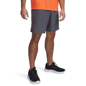 Under Armour Herren UA Tech Woven Wordmark Shorts, Castlerock/Fire, L