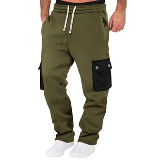 Generic Pantalon de surv&ecirc;tement pour homme, pantalon cargo d&eacute;contract&eacute; avec cordon de serrage, v&ecirc;tement de travail avec poches, l&eacute;ger et respirant, pour la ma