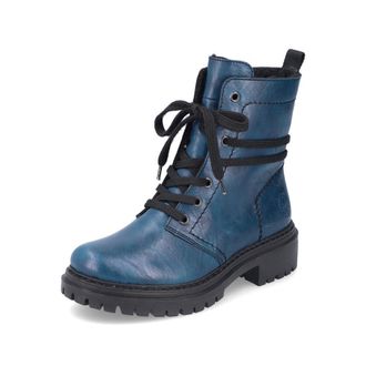 Rieker Damen Schnürstiefeletten 72675, Frauen Stiefeletten,halbstiefel,Kurzstiefel,uebergangsschuhe,uebergangsstiefel,Boots,blau (12),36 EU / 3.5 UK