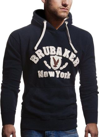 Brubaker Kapuzensweatshirt Herren Sweatshirt mit Kapuze - New York Eagle (1-tlg) Sweater mit Kängurutasche und Adler Logo