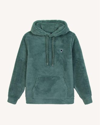 Faguo Sweat &agrave; capuche vert clair sherpa - DIRAC