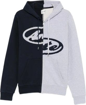 Arte Homme, Sweatshirts et sweats &agrave; capuche, Gris, Taille: M Split Patch Zip Sweat &agrave; capuche