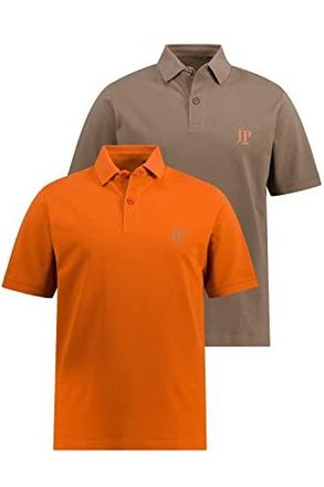 JP1880 Hommes Grandes Tailles Jusquau 7XL - Polos en Lot de 2. Maille piquée, Fente sur Le côté et Coupe Regular Fit. brunâtre 8XL 704317343-8XL