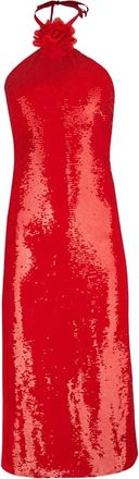 Le Superbe Kaia halterneck sequinned dress - Rouge
