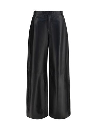 Arma Womens Leather Trousers Black