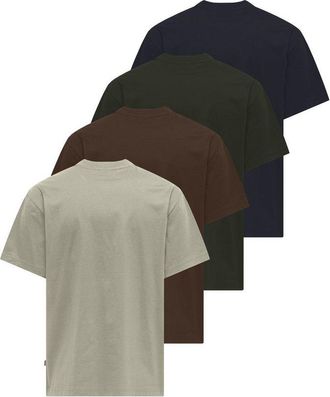 Only & Sons T-Shirt ONSFRED RLX SS TEE 4-PACK (Packung, 4-tlg) Baumwolle, relaxed fit