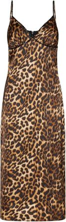 Silvian Heach Femme, Robes, Brun, Taille: 42 FR Long Animalier Print Dress
