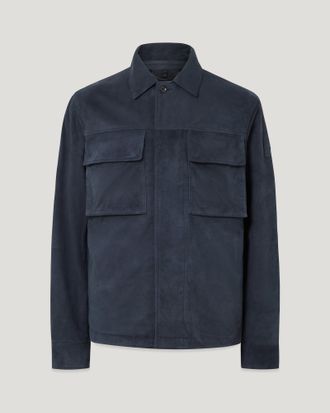 Belstaff Surchemise Waymark Pour Homme Flyweight Suede Bleu Encre Fonc&eacute; 2xl