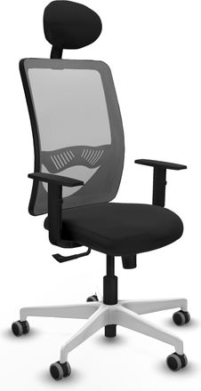 Piqueras y Crespo Schwarzer Drehstuhl Zulema mit 1D-Armen, h&ouml;henverstellbarer Lendenwirbelst&uuml;tze und festem Kopfteil, ausgestattet mit 3 Positionen und Schneidschaum, G